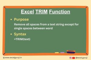 How to Use Excel TRIM Function - Excel Guruji