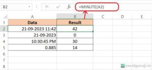Excel MINUTE Function: Extract Minutes from Time Values - Excel Guruji