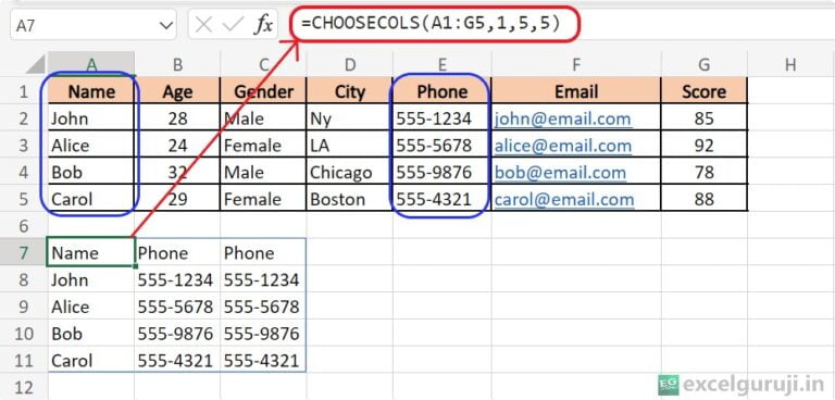 Mastering Excel Choosecols Function Custom Data Extraction And Analysis Excel Guruji