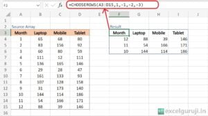 Mastering Excel CHOOSEROWS Function: Select and Extract Rows Like a Pro - Excel Guruji