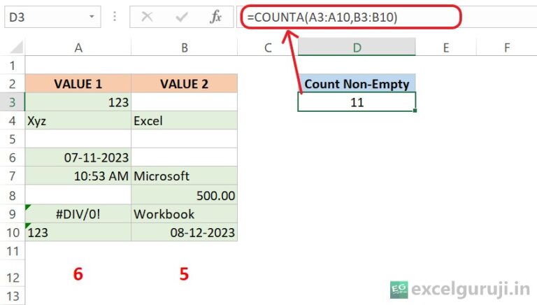 Mastering Excel COUNTA Function: Counting Non-Empty Cells Made Easy (With Video Tutorial ...