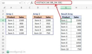 Excel Mastery: Excel VSTACK Function for Vertical Data Bliss! - Excel Guruji