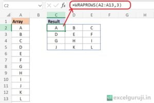 Excel WRAPROWS Function: A Comprehensive Guide to Organizing Data Row-Wise - Excel Guruji